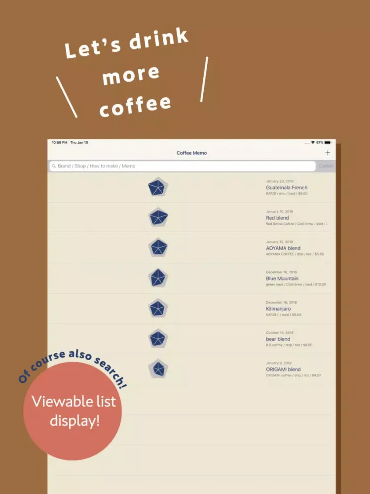 Let's write ! Coffee Memo IPA for iOS Download - PGYER IPAHUB