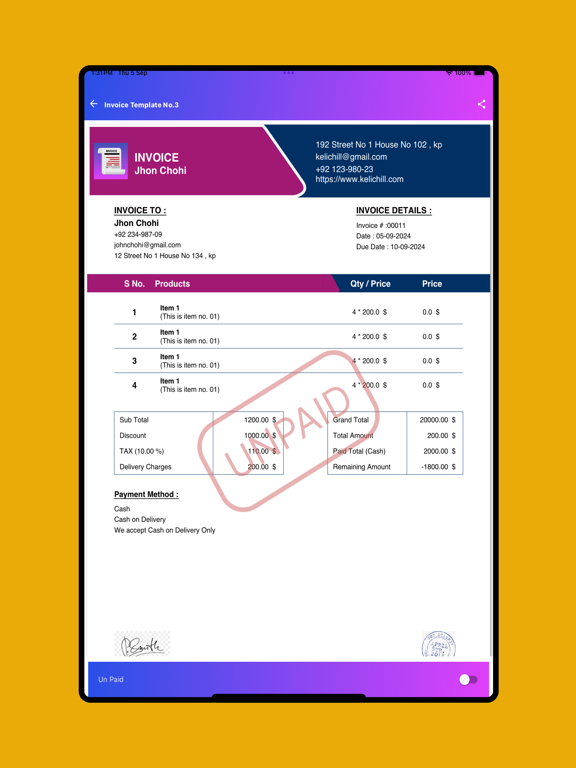 Invoice Maker & Generator. IPA for iOS Download - PGYER IPAHUB