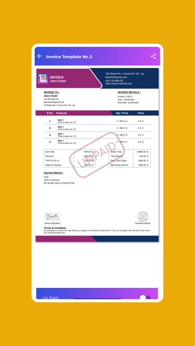 Invoice Maker & Generator. IPA for iOS Download - PGYER IPAHUB