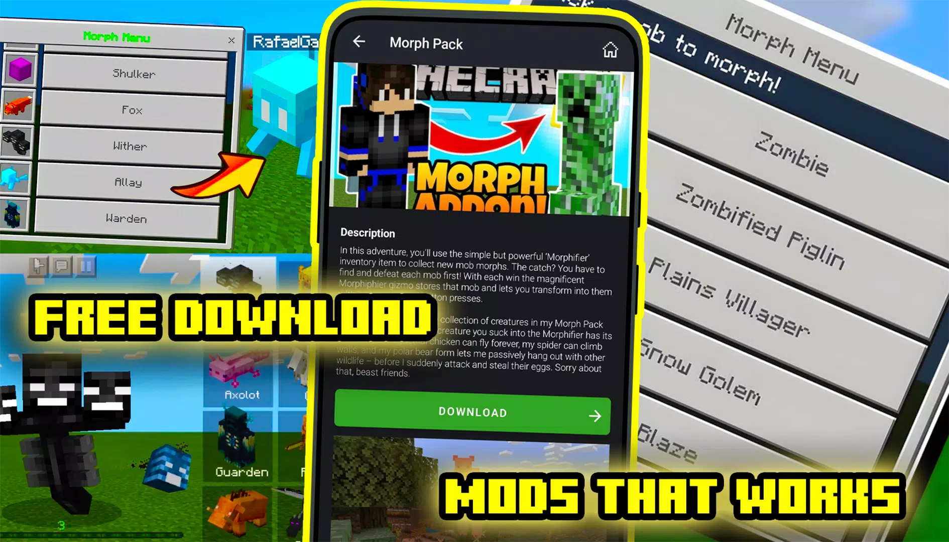 Morph Mods for Minecraft PE for Android Download - PGYER.COM